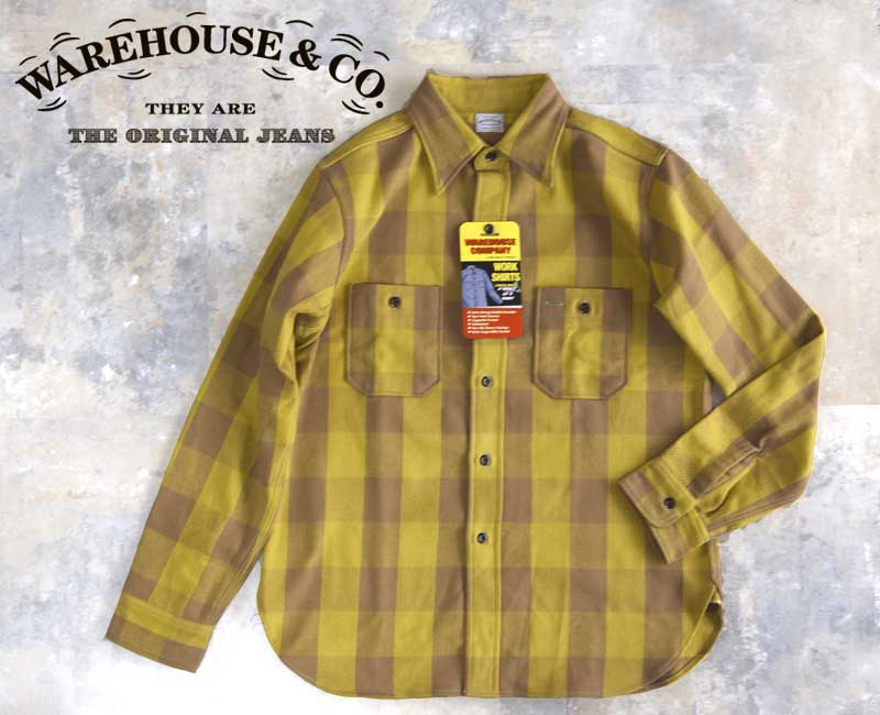【楽天市場】WAREHOUSE ウエアハウス FLANNEL SHIRTS A柄 / MUTARD ネルシャツ：TAKE OFF