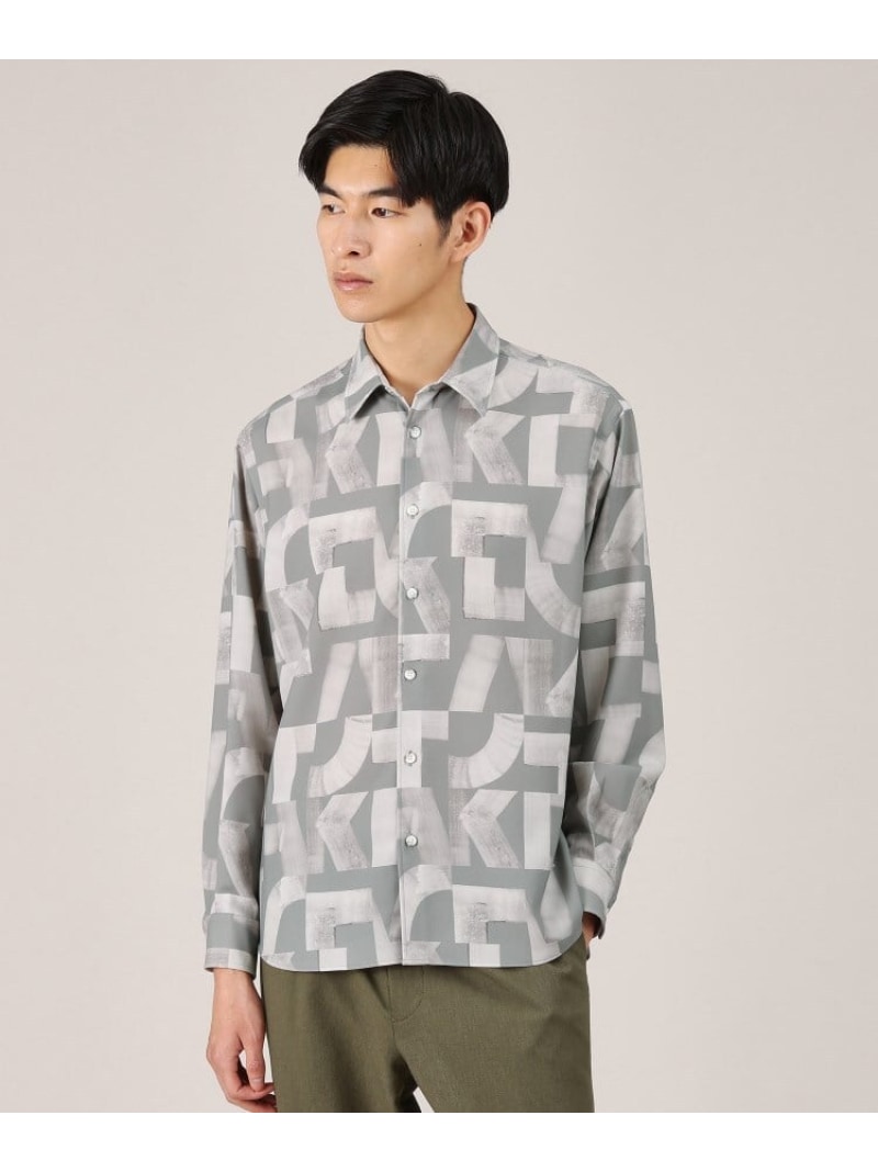 【楽天市場】【SALE／10%OFF】【Made in JAPAN】スライドパズル柄 シャツ TAKEO KIKUCHI タケオキクチ トップス シャツ・ブラウス グレー ブラック ブルー ...