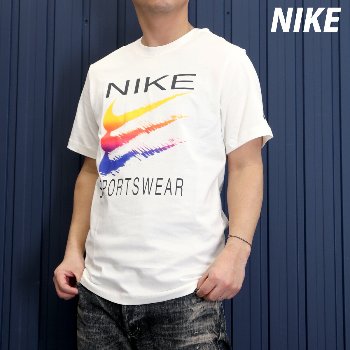 【楽天市場】ナイキ 半袖 Tシャツ 上 メンズ NIKE コットンTシャツ 綿00% スポーツウェア HQ8095 白 ホワイト 新作 ...