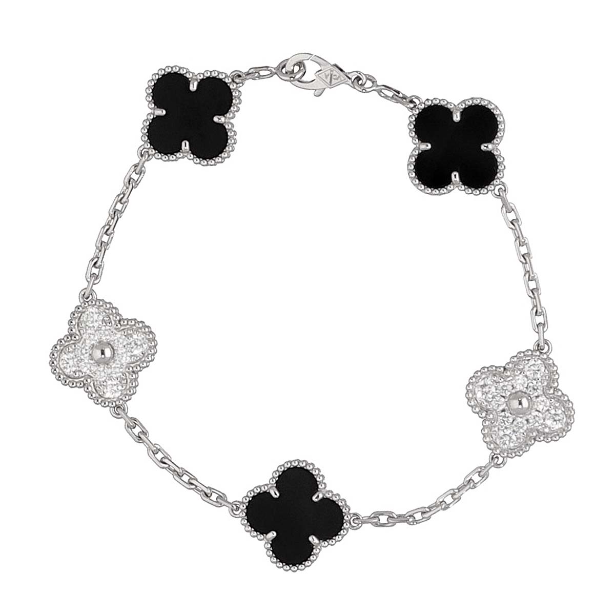 【楽天市場】VanCleef&Arpels ヴァンクリーフ&アーペル ヴィンテージ アルハンブラ ブレスレット 5モチーフ ダイヤモンド(0 ...