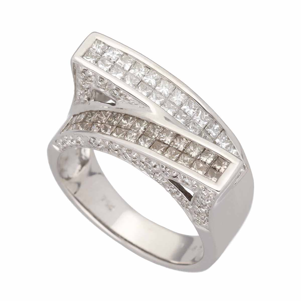 【楽天市場】スクエア モディファイド ブリリアント ダイヤモンド(1.65ct) リング 750 K18 WG ホワイトゴールド 日本サイズ約13号 #53【送料無料】【代引き手数料無料】指輪 ...