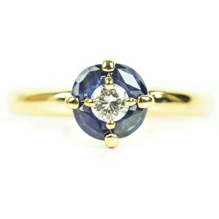 【楽天市場】サファイヤ 0.62ct ダイヤモンド 0.17ct K18 ゴールド リング 指輪 11号 18金 20648 【中古】：たまや質店