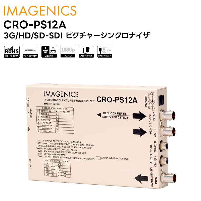 【楽天市場】【取り寄せ商品】 CRO-PS12A 3G/HD/SD-SDI ピクチャーシンクロナイザ IMAGENICS イメージニクス 【キャンセル不可】：田中電気マーケット 楽天市場店