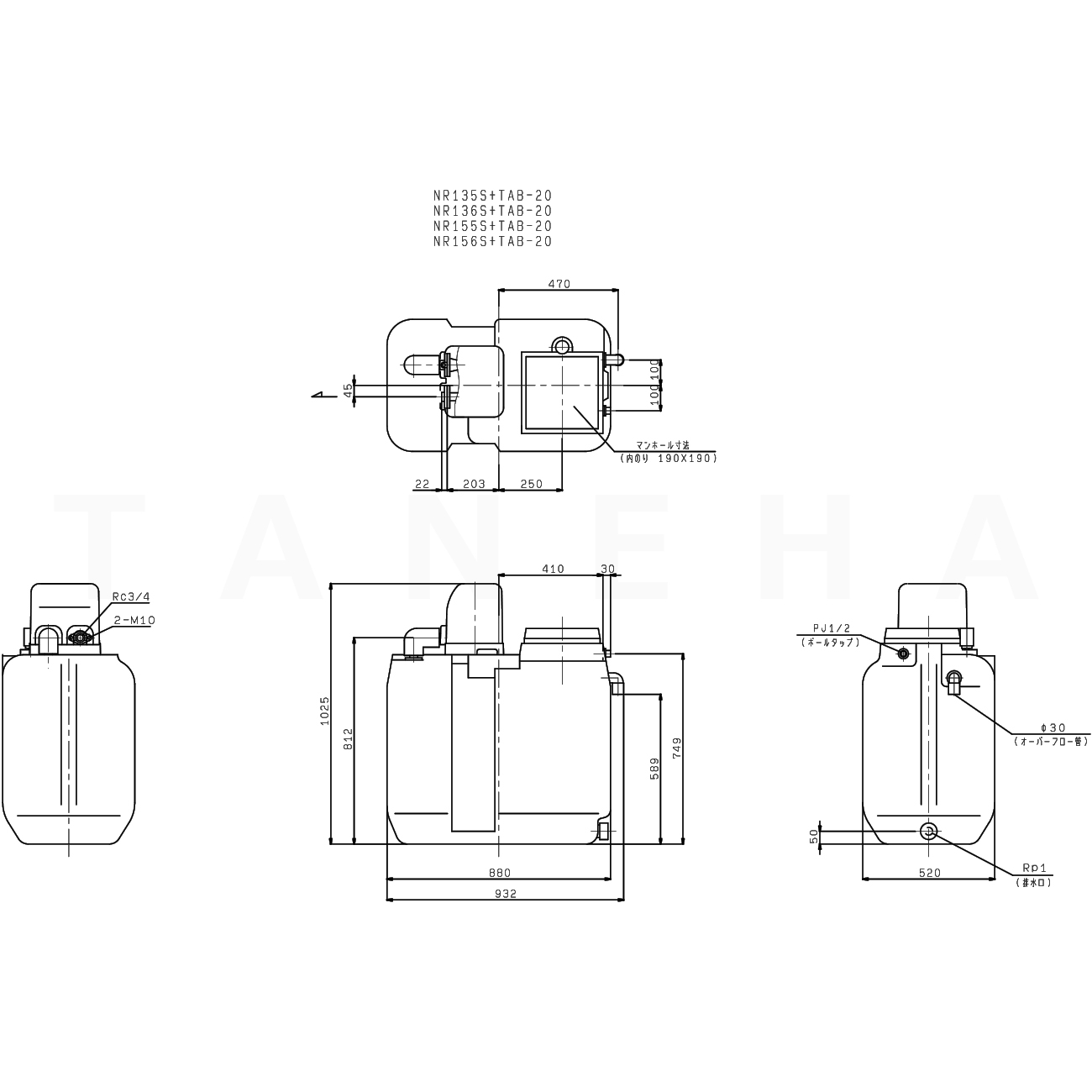 【楽天市場】川本製作所 ﾎｰﾑﾎﾟﾝﾌﾟ ｶﾜｴｰｽ (50HZ) 200L PP受水槽付:NR135S (50HZ)+TAB-20 +付属品 ...