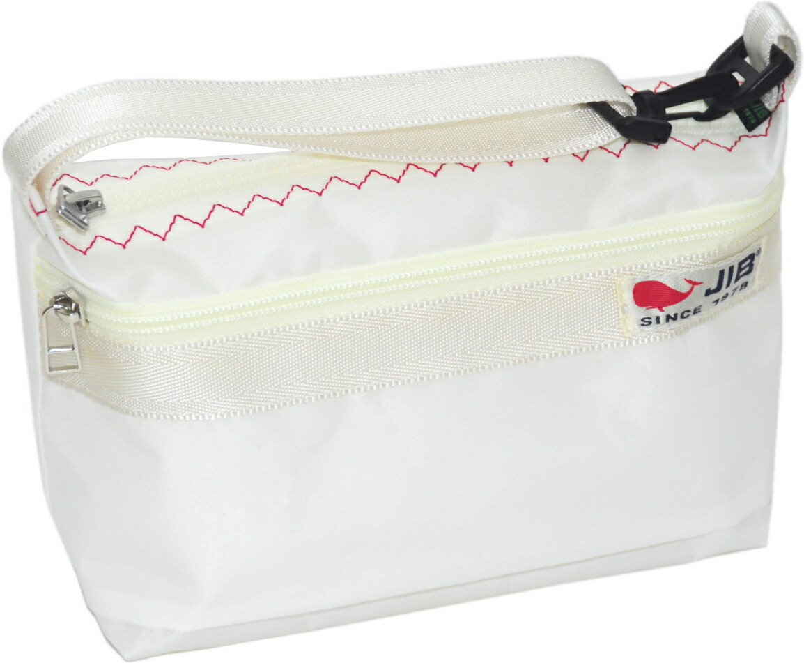 【楽天市場】JIB ハンドルポーチM HPOM ホワイト×レッドステッチ23.5×15×7cm HPOM58：タニダWEBショップ