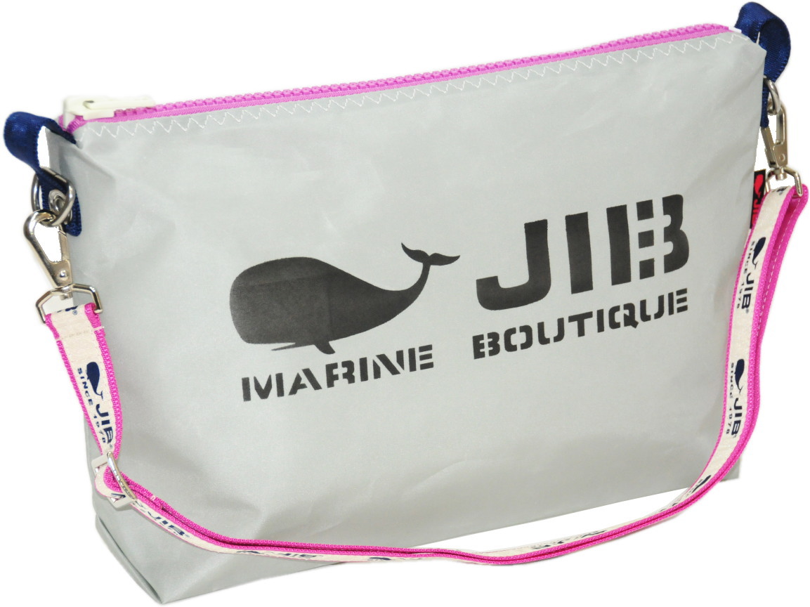 【楽天市場】JIB セット販売 PODM ドキュメントポーチM グレー×ピンクファスナー ＋ 25mm幅ロゴショルダーベルト PODM68 ...