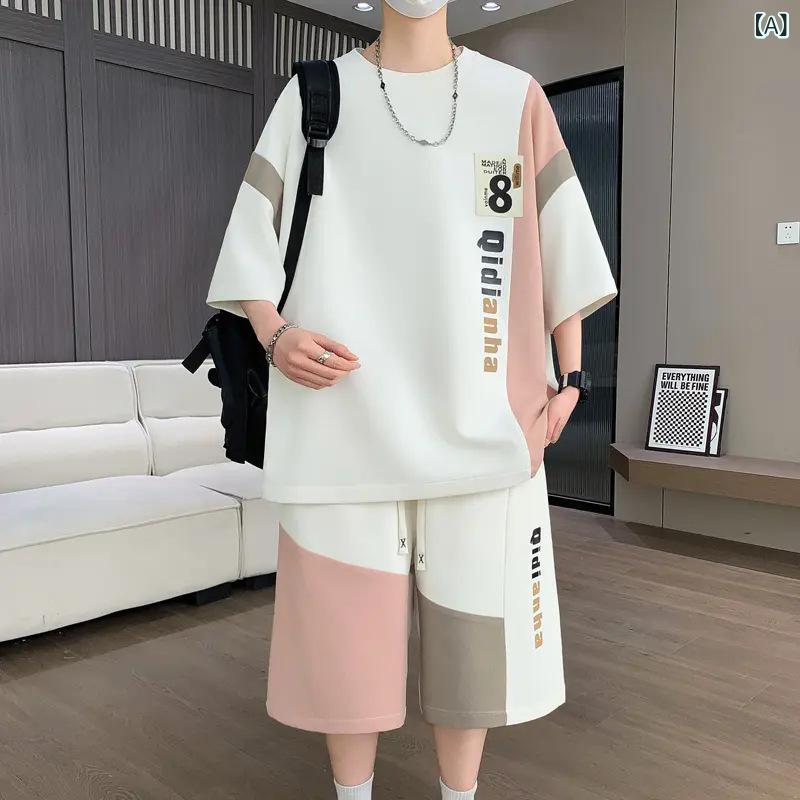【楽天市場】Tシャツ メンズ 半袖 短パン セットアップ 男性用 5分袖 トップス ショートパンツ スポーツウェア カジュアル 部屋着 ...