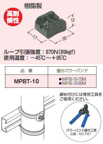 【楽天市場】MPBT-10 未来工業 パワーバンド用止め具(25個入)：タロトデンキ