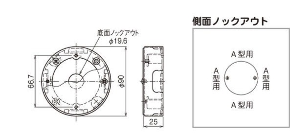 【楽天市場】【受注品】Y152 ネグロス A型 ジャンクションボックス丸型【代引不可】【キャンセル不可】：タロトデンキ