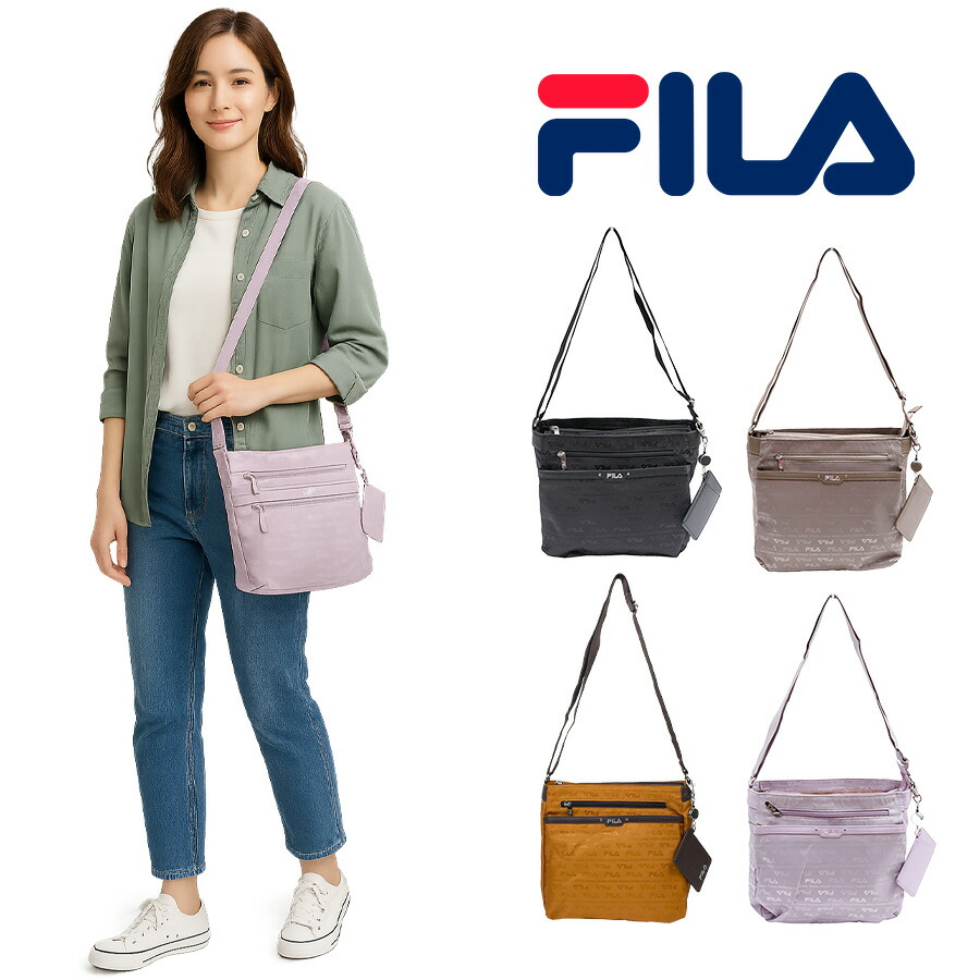 【楽天市場】【レターパック配送/時間指定不可】FILA フィラ フラワーシリーズ ジャガード 薄マチ ショルダー 斜め掛け 肩掛け 7691 パスケース 鞄 超軽量 レディース プレゼント ...
