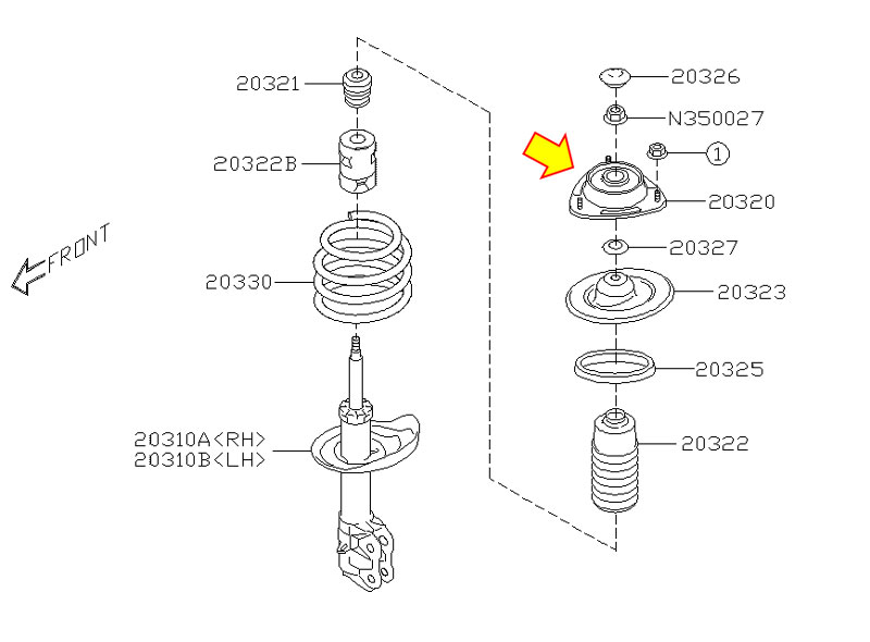 【楽天市場】20320FG013【スバル純正】ショックアッパーマウント RH ストラットマウント前(旧品番：20320FG012 ...