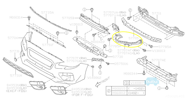 【楽天市場】【スバル】57707VA220 バンパーブラケット右 BRACKET-FRONT BUMPER CORNER RIGHT ...