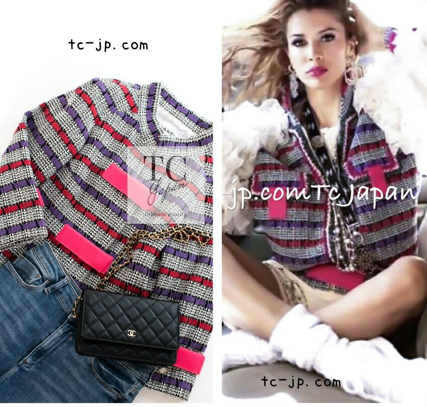 【楽天市場】[中古] シャネル ジャケット CHANEL ブラック ホワイト マルチカラー コットン ツイード 新品同様 34：TC ...