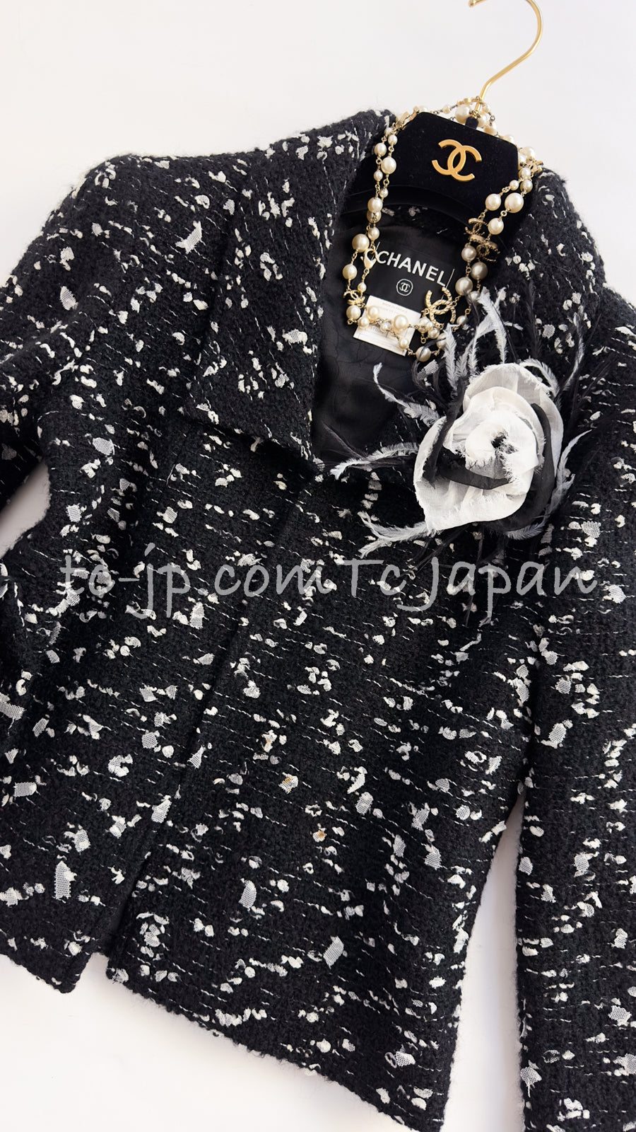 【楽天市場】[中古] シャネル ジャケット CHANEL ブラック ホワイト ウール ツイード ルサージュ素材 定番人気 美品 42：TC ...