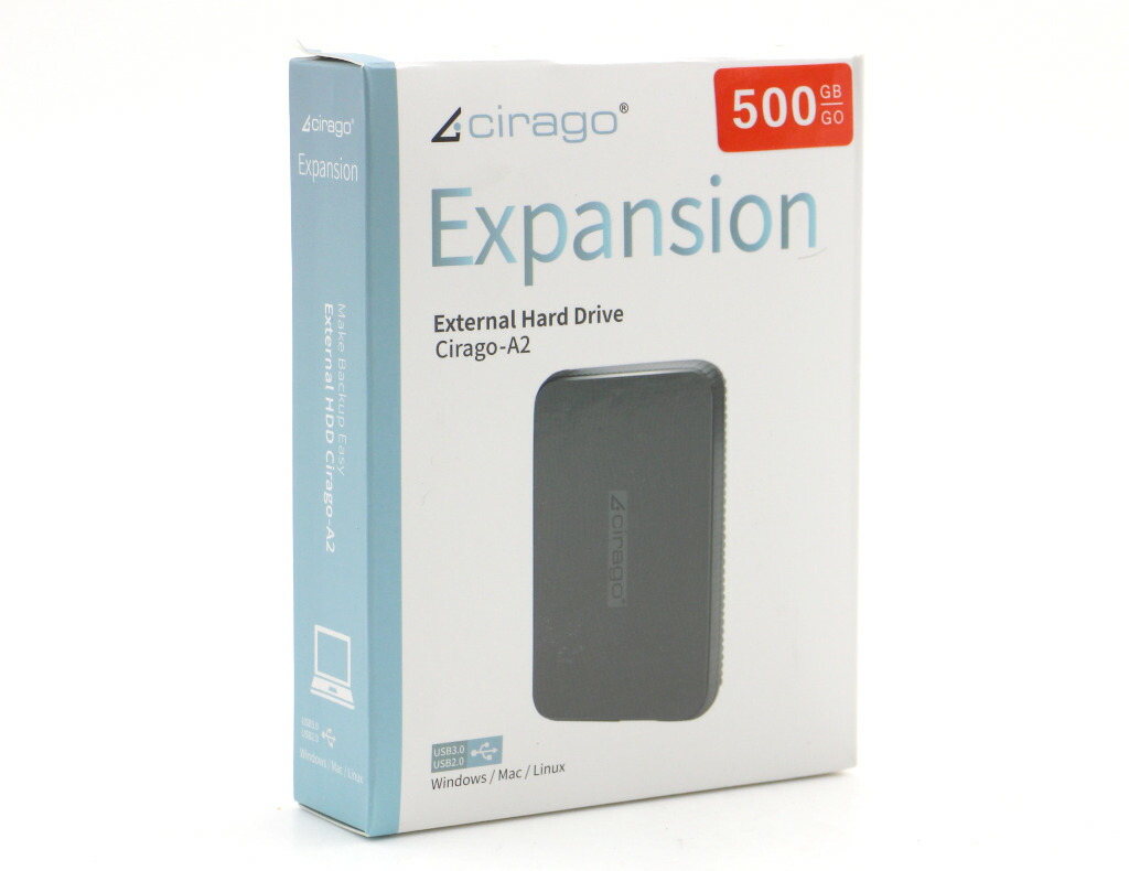 【楽天市場】 【新品】Cirago Cirago-A2 外付USB 500GB HDD Windows/MacOS等各種OS対応 USB3.0 ...