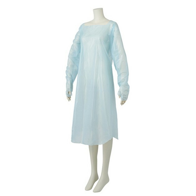 【楽天市場】※在庫限り【送料無料】【川本産業】袖付きディスポエプロン15枚 ケース 027-175000-00 使い捨て エプロン 防水性 ...