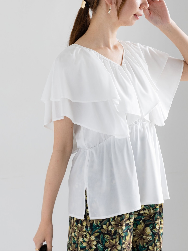 【楽天市場】ラッフルフリルブラウス《2025summer catalog item》 Te chichi テチチ トップス シャツ・ブラウス ホワイト ブラック パープル【送料無料 ...