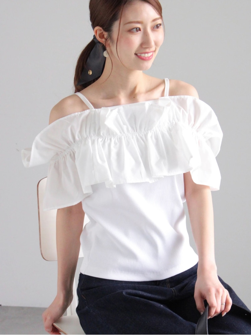 【楽天市場】【SALE／46%OFF】オフショルドッキングトップス Te chichi テチチ トップス カットソー・Tシャツ ブラック ブラウン ホワイト【RBA_E】【送料無料 ...