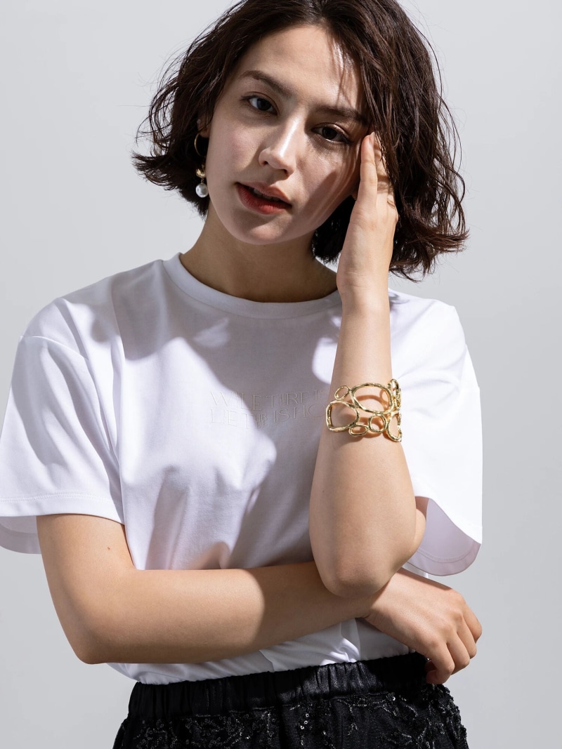 【楽天市場】【SALE／55%OFF】発泡デザインロゴTシャツ Te chichi テチチ トップス カットソー・Tシャツ ホワイト グレー ...