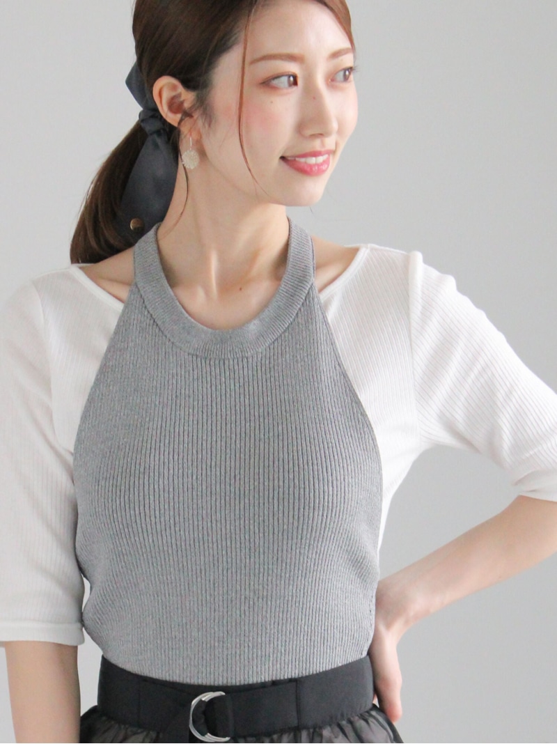 【楽天市場】【SALE／30%OFF】ホルターネックニット《2025summer catalog item》 Te chichi テチチ トップス ニット ブラック グレー【RBA_E】【送料 ...