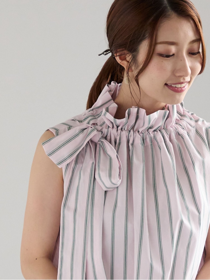 【楽天市場】【SALE／60%OFF】マルチストライプフリルネックブラウス Te chichi テチチ トップス シャツ・ブラウス ブラウン ピンク【RBA_E】[Rakuten ...