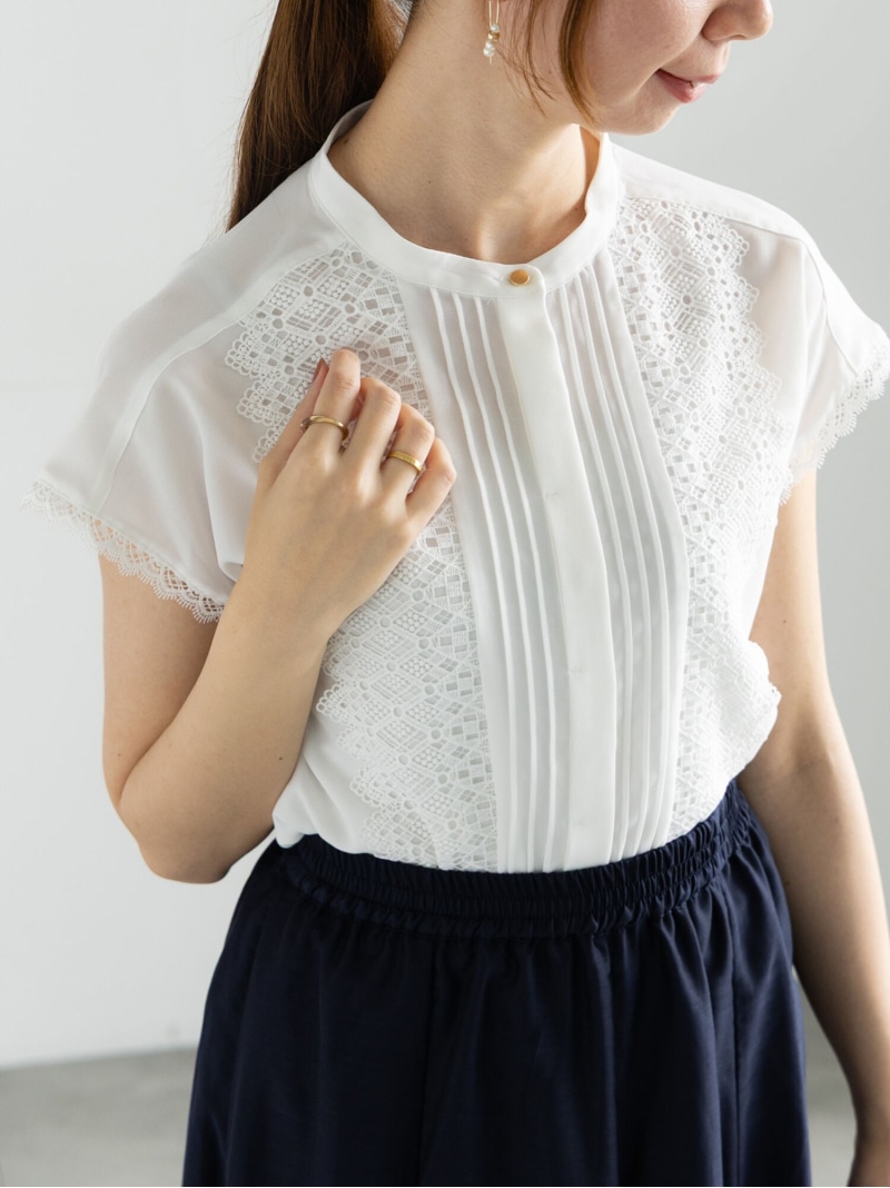 【楽天市場】【SALE／56%OFF】スカラップレースフレンチスリーブブラウス Te chichi テチチ トップス シャツ・ブラウス ネイビー ホワイト ブラック【RBA_E ...