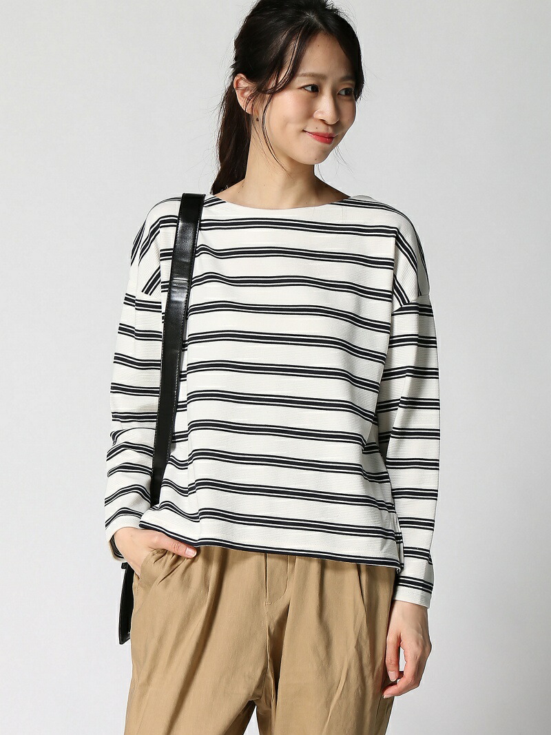 【楽天市場】Techichi TERRASSE/リップルボーダープルオーバー Te chichi TERRASSE テチチ カットソー U ...