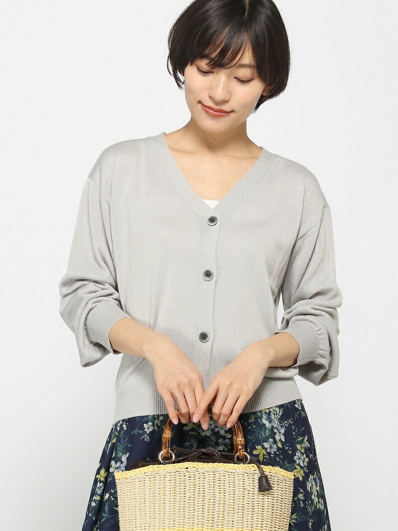 【楽天市場】Techichi TERRASSE/Vネックショートカーディガン Te chichi TERRASSE テチチ トップス カーディガン パープル グレー レッド ブラック ベージュ ...