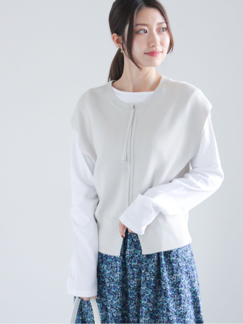 【楽天市場】【SALE／37%OFF】前後2WAYジップベスト Te chichi テチチ トップス ニット ブラック グレー【RBA_E ...