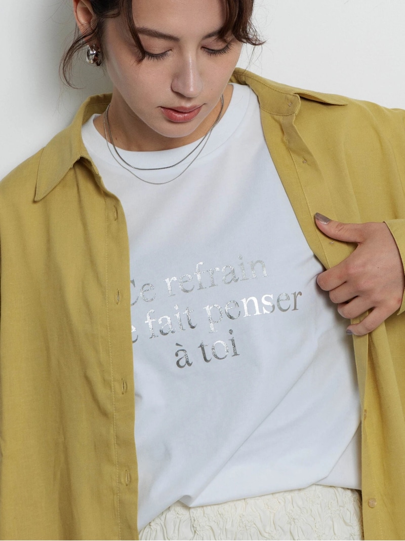 【楽天市場】【SALE／30%OFF】レタードプリントTシャツ Te chichi テチチ トップス カットソー・Tシャツ ネイビー ホワイト【RBA_E】[Rakuten Fashion ...