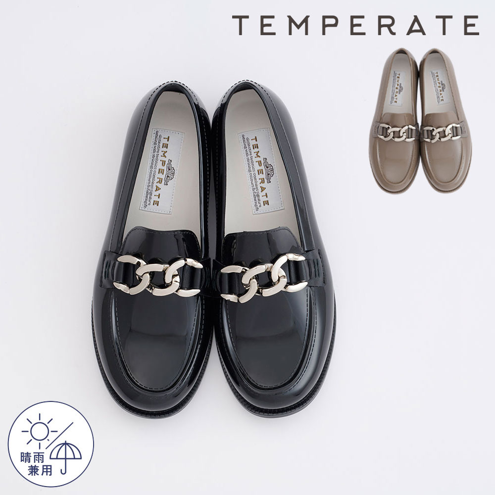 【楽天市場】【公式】 TEMPERATE テンパレイト レインシューズ レディース AUSTIN ローファー PVC 定番 晴雨兼用 リボン ...