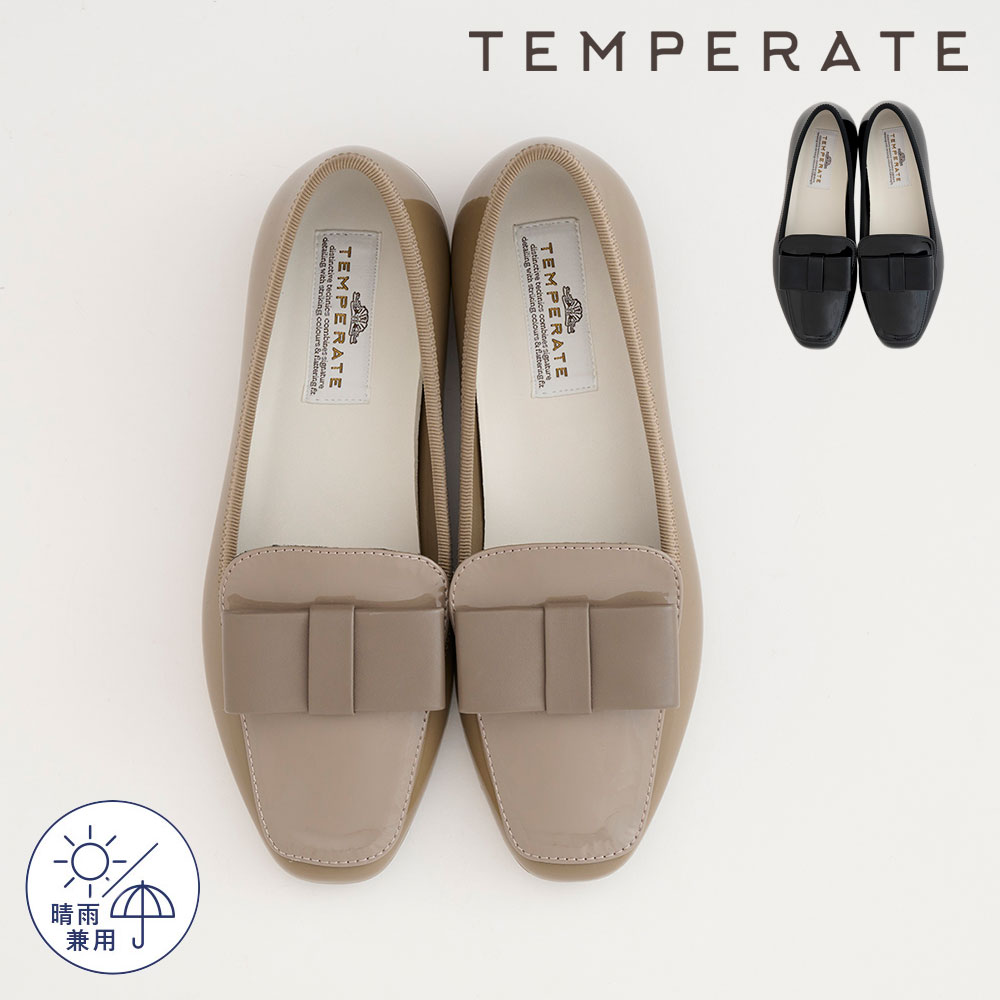 【楽天市場】【公式】 TEMPERATE テンパレイト レインシューズ レディース AUDREY スリッポン 新作 PVC スクエアトゥ リボン 晴雨兼用 梅雨 デイリー レディース オフィス ...