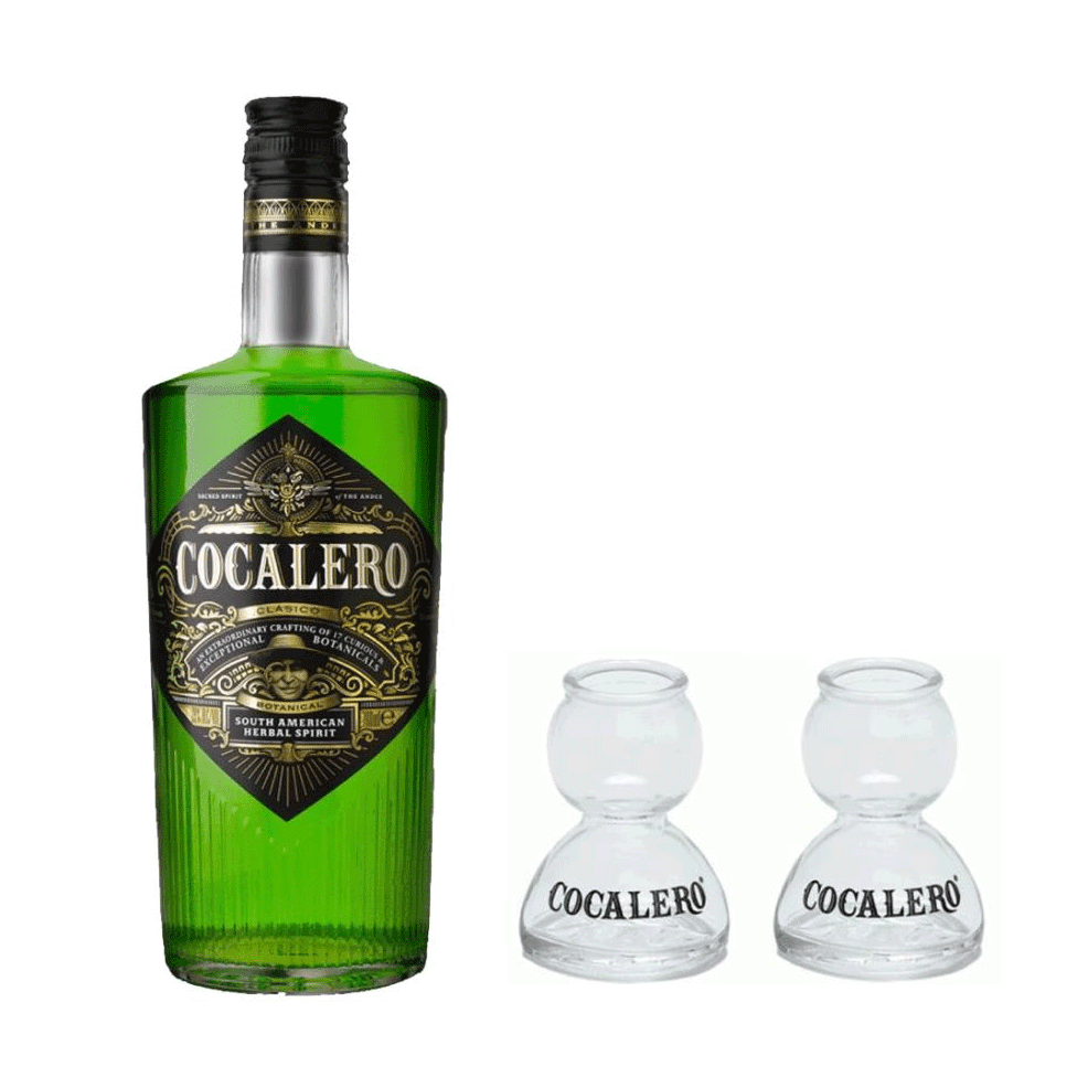 【楽天市場】送料無料 正規品 コカレロ COCALERO クラシコ 700ml ガラスグラス付 29度 ボムグラス2個 コカの葉 リキュール ...