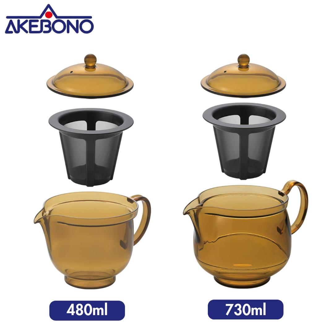 曙産業 軽くて 割れない 珈琲急須 後ろ手 Lサイズ 480ml 日本製 TW-3772 / LLサイズ 730ml TW-3773 ポット 急須 クリア アンバー 安心 清潔 ティータイム ...