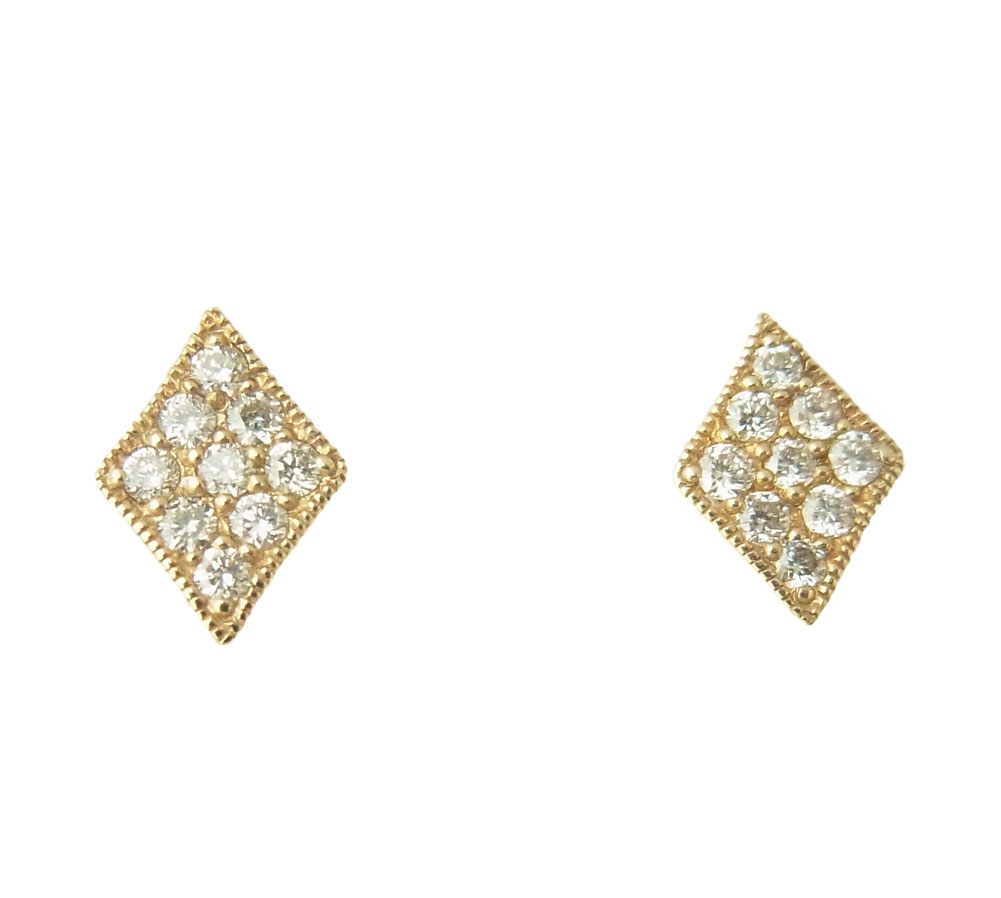 【楽天市場】【70%OFF】碌山 K10 ピアス 小さめダイヤモンド 菱形アンティーク風 レディース おしゃれ 109E0099-1：ティーフェ