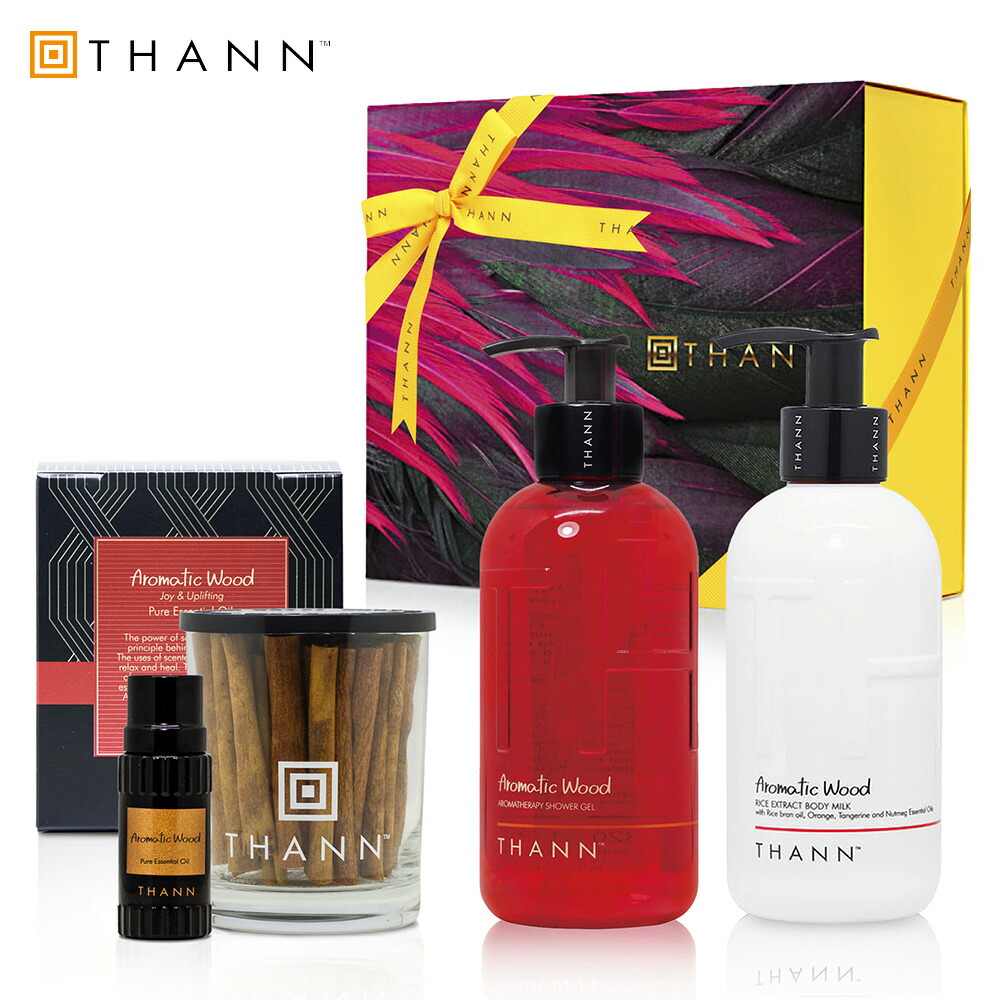 【楽天市場】【THANN 公式】アロマ＆ボディケアセット AW《アロマティックウッド》エッセンシャルオイル シャワージェル ボディミルク ー タイ 精油 オイル お洒落 リゾート プチ ギフト ...