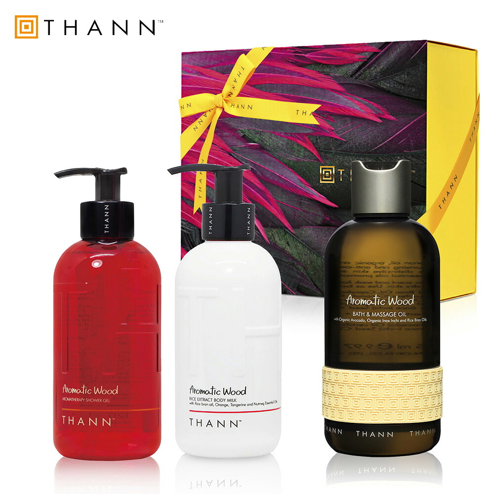 【楽天市場】【THANN 公式】スペシャルボディケアセット AW《アロマティックウッド》シャワージェル ボディミルク バスマッサージオイル タイ 精油 オイル バスオイル お洒落 リゾート ...