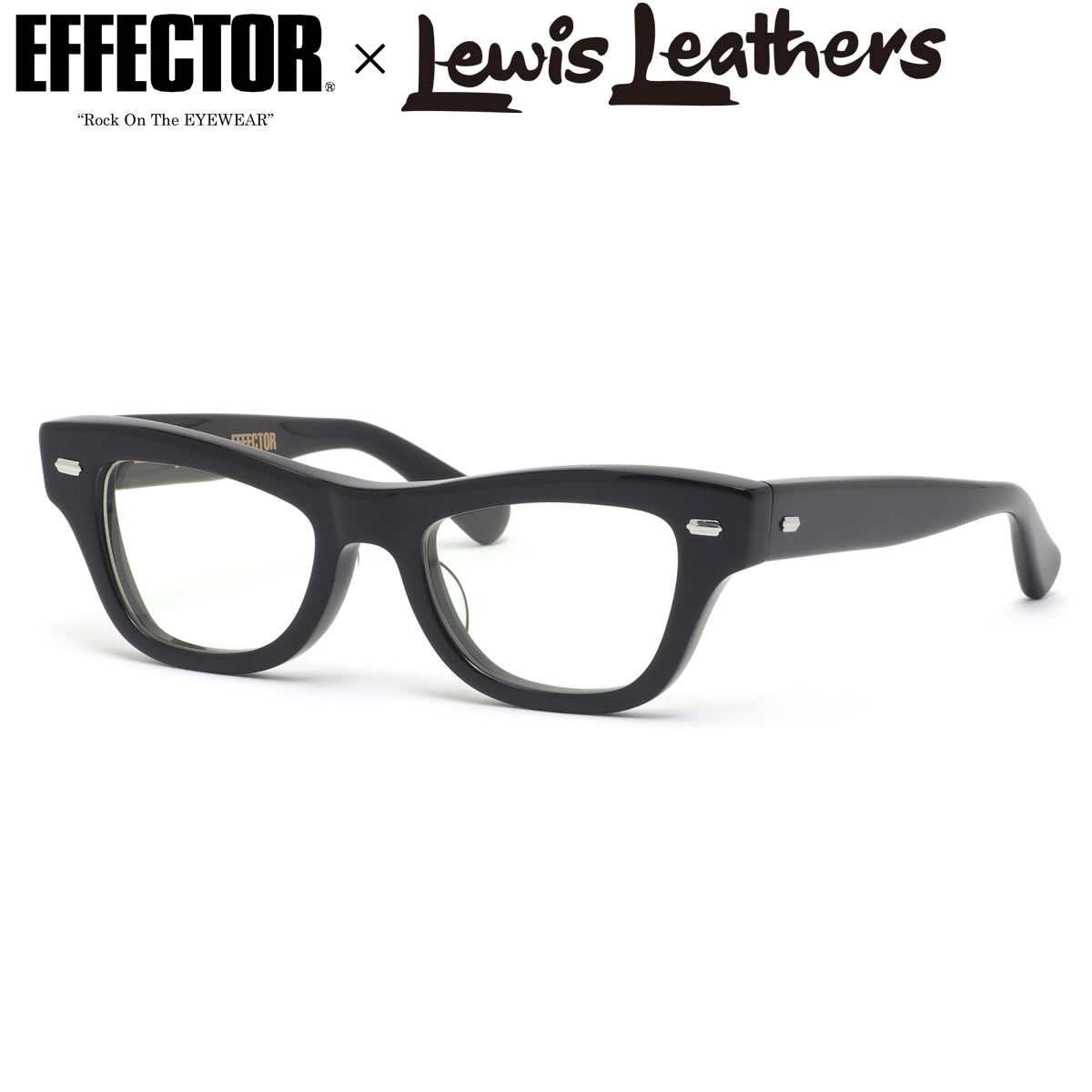 【楽天市場】エフェクター メガネ AVIAKIT BK 50 UVカット 伊達メガネレンズ付 EFFECTOR × Lewis ...