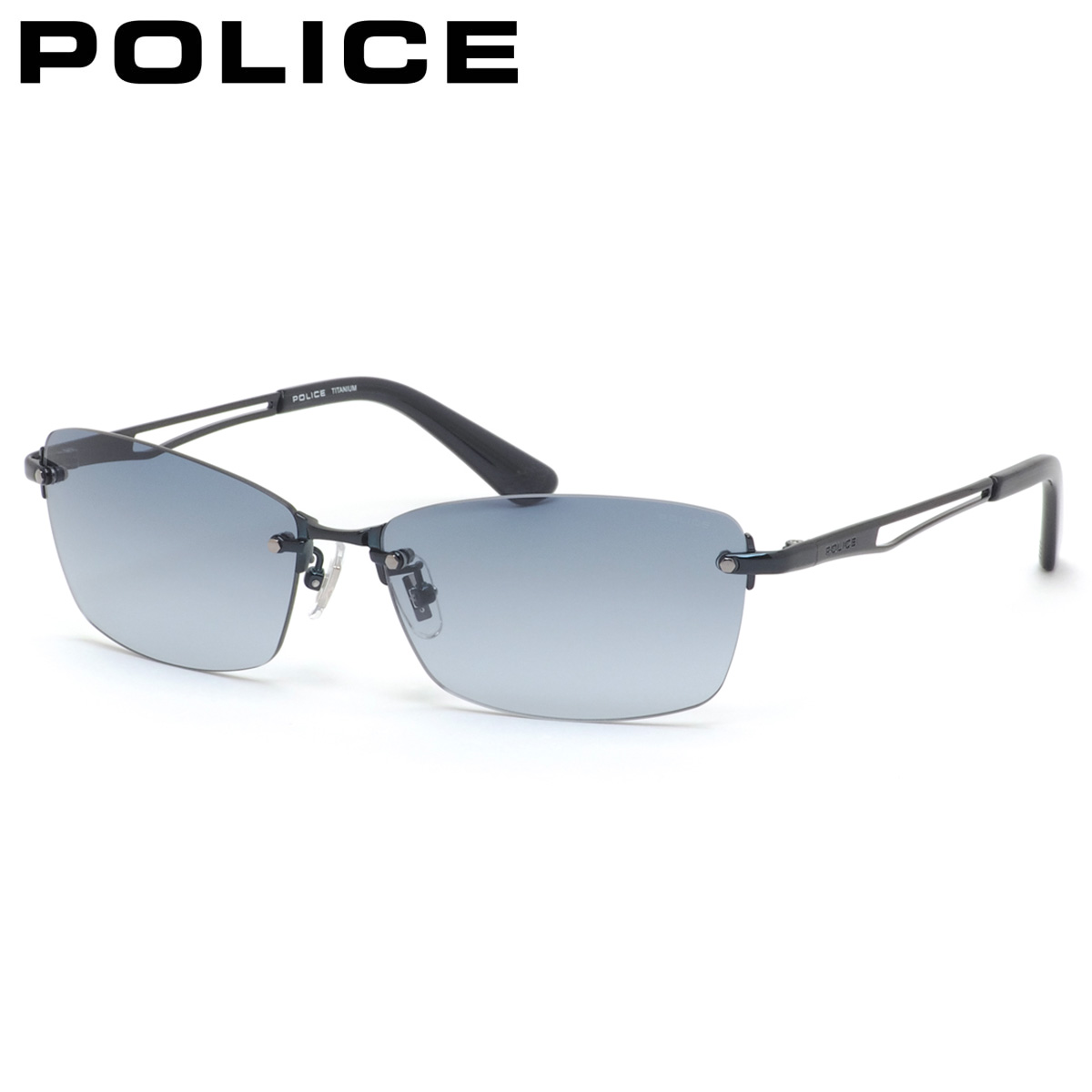 【楽天市場】ポリス SPLQ06J 0N40 60 サングラス POLICE KNIGHT ナイト チタン ツーポイント リムレス メンズ ...