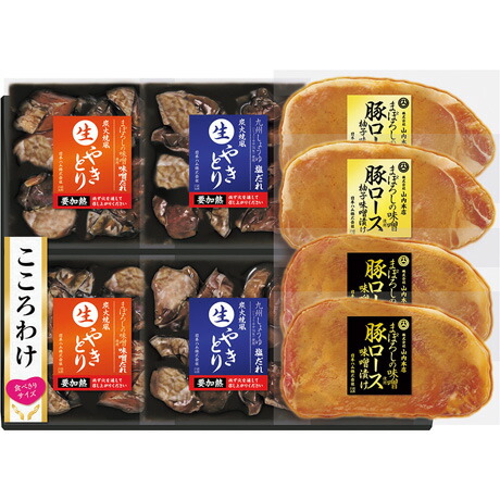 【楽天市場】お中元 送料無料 日本ハム 炭火焼風 生やきとり＆まぼろしの味噌使用豚ロース味噌漬けセット KYM-50：スーパーフジの通販 ...