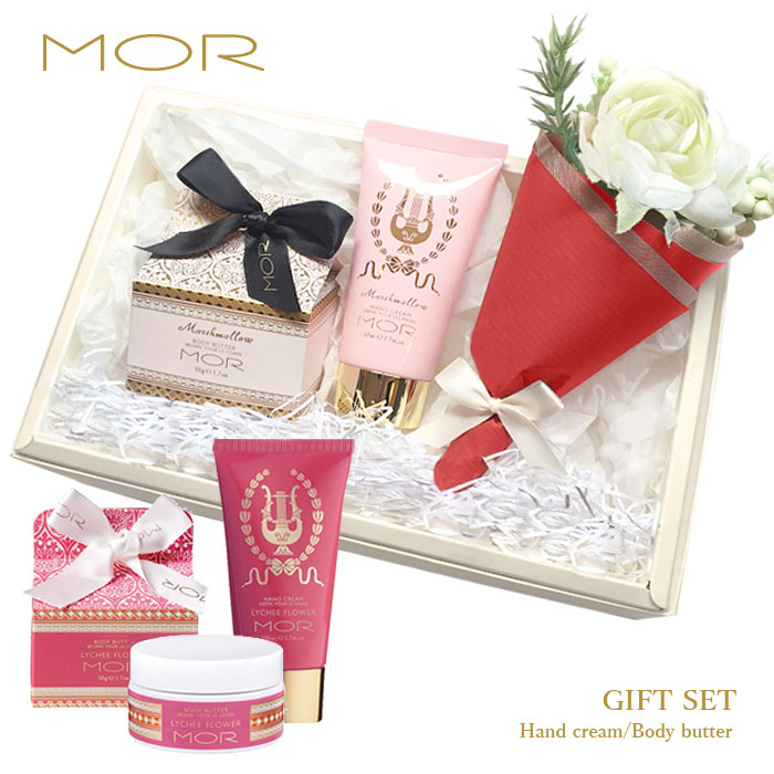 MOR (モア) ギフトセット 『 ハンドクリーム & ボディーバター』 LITTLE LUXURIES コフレセット フラワーブーケ ...