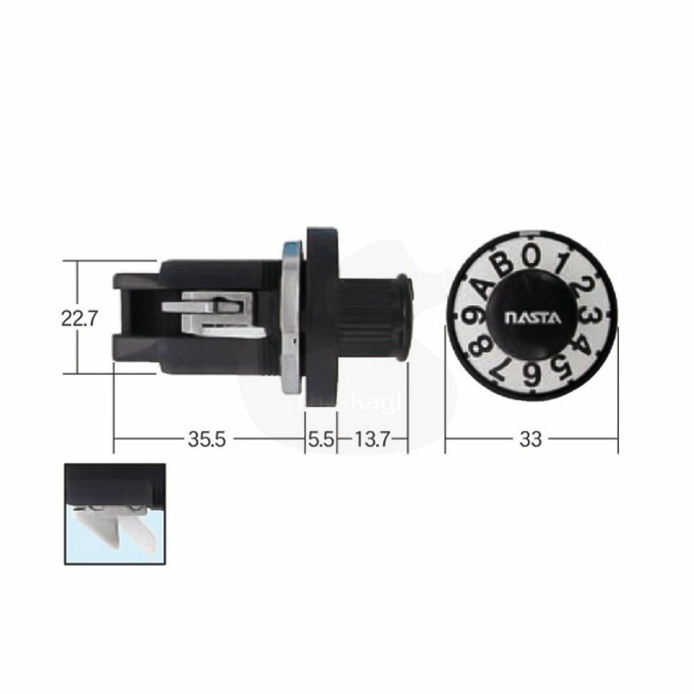 【楽天市場】NASTA 静音ダイヤル錠 SPK-9N タテ型ポスト用 横ラッチ【FUKI PJ-33】【ナスタ ポスト錠 メンテナンス部品】：THE・KAGI堂