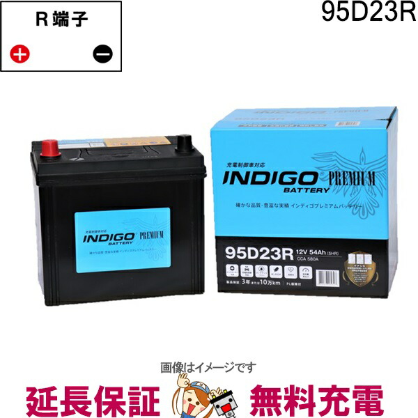 【楽天市場】95D23R 自動車 ﾊﾞｯﾃﾘｰ ｲﾝﾃﾞｨｺﾞ ﾌﾟﾚﾐｱﾑ 充電制御車用 互換 55D23R 60D23R 65D23R ...