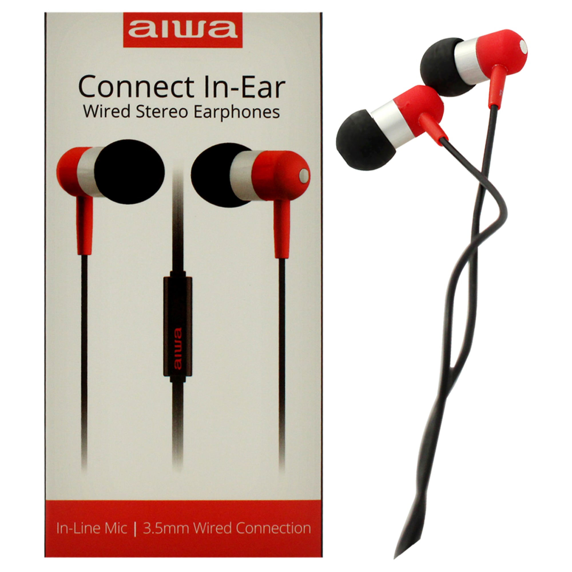 【楽天市場】Aiwa Aiwa Audio Connect In-Ear Stereo Earphones - Red by Aiwa for ...