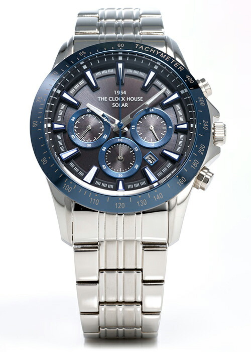 【楽天市場】ザ・クロックハウス MBC1003-BK6A ビジネスカジュアル メンズ 腕時計 ソーラー ステンレス ネイビー メタル クロノグラフ ブラック FINEBOYS＋時計vol.22 ...