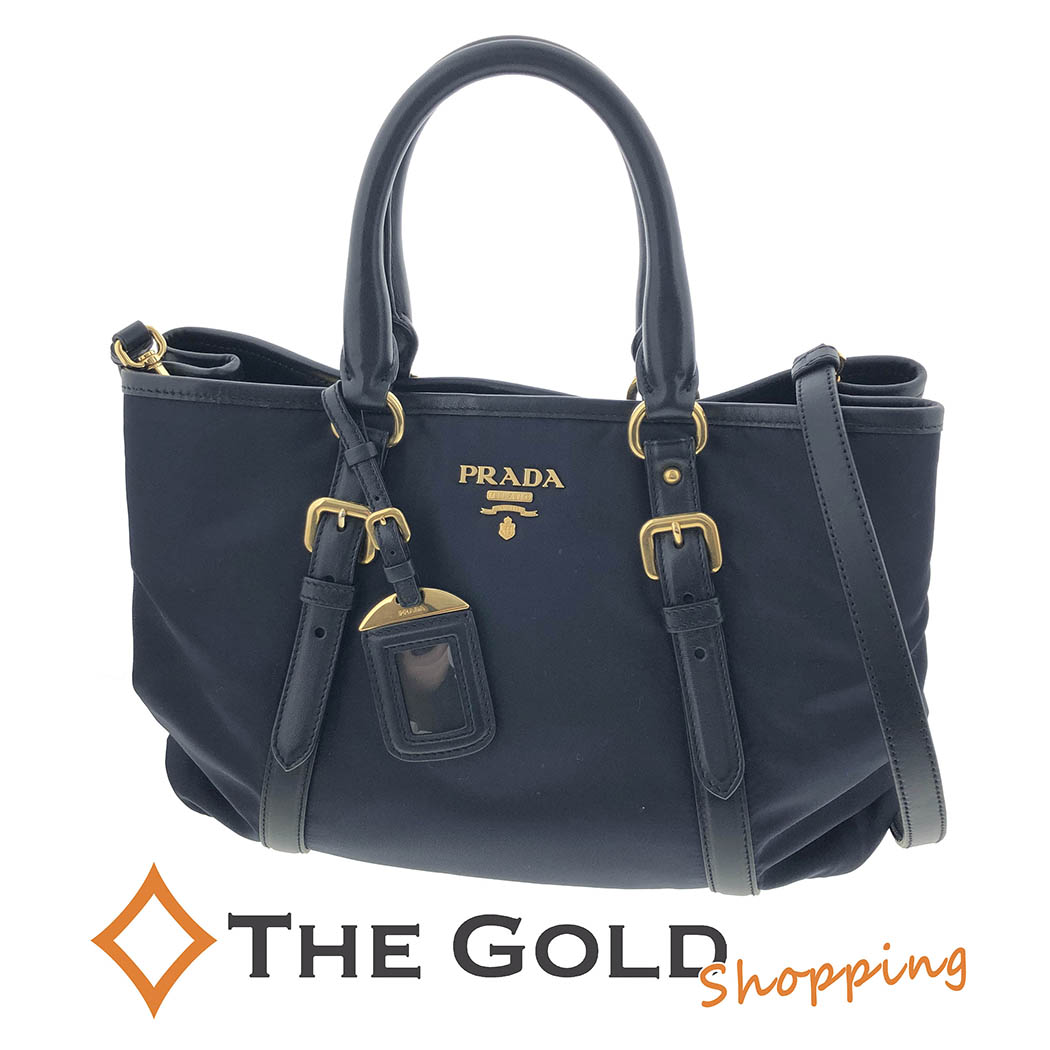 【楽天市場】PRADA 2WAYトートバッグ BN2832 ナイロン ソフトカーフ ネイビー レディース プラダ 【中古】：THE GOLD ショッピング