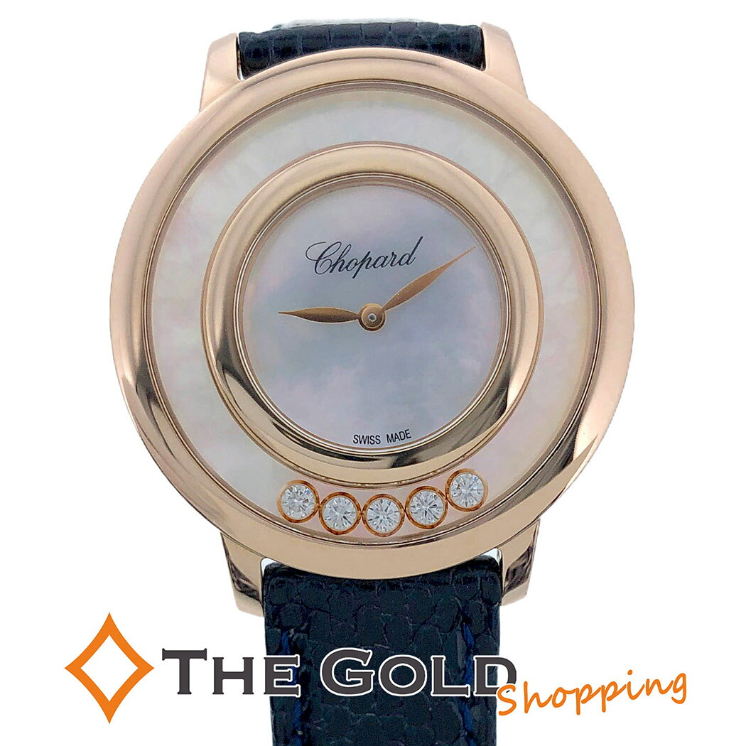 【楽天市場】ショパール ハッピーダイヤモンド 209429 電池交換済み 5Pダイヤ ホワイトシェル 社外ベルト Chopard 腕時計 レディース ウォッチ女性用 【中古】：THE GOLD ...