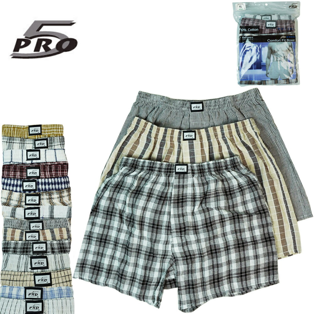 【楽天市場】【クリックポスト対応可】プロ5 PRO5メンズ パンツCOMFORT FIT BOXER 3PCコンフォート フィット ボクサー ...