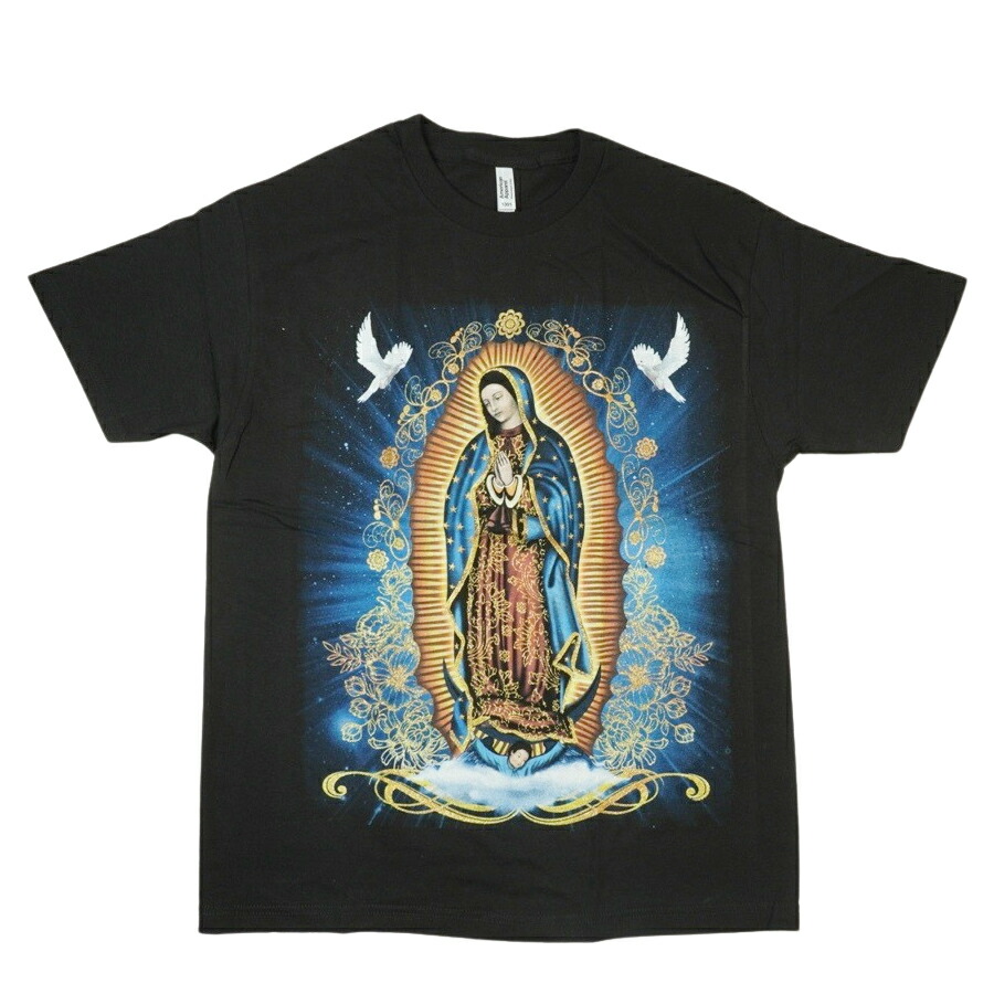 【楽天市場】【クリックポスト対応可】メンズ TシャツMARIA TEEマリア Tシャツ グアダルーペBLACK(ブラック)黒 マリア様 鳥 ...