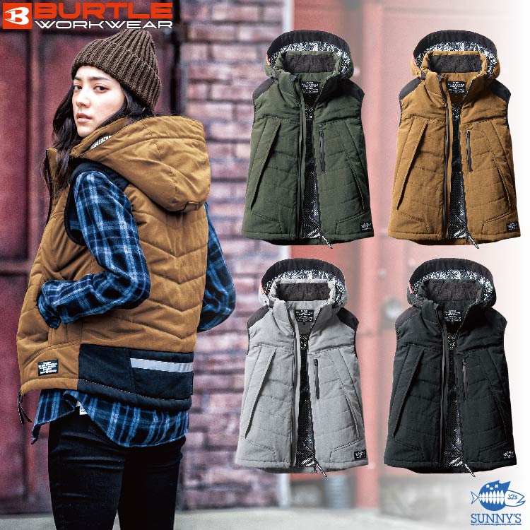 【楽天市場】BURTLE(バートル) 5274 サーモクラフト対応 大型フード付き防寒ベスト XXL 秋冬 防風 保温 反射材 フード取り外し可能 ダブルジップ仕様 男女兼用 作業着 作業服 ...
